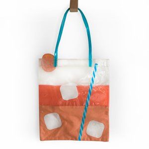 Accessories | Orange Soda Half Clear Pvc Canvas Tote | Poshmark